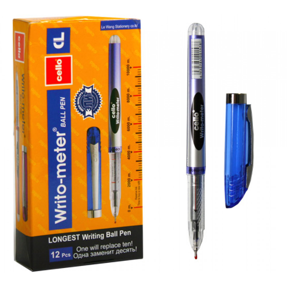 Ручка кулькова Cello Writo-meter Синя 10 км